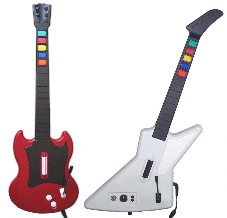 The evolution of Guitar Hero guitar controllers