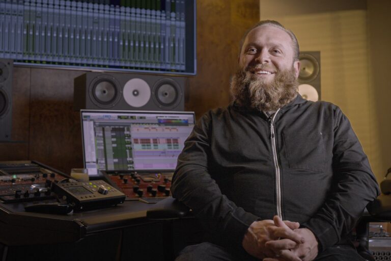 Rob Kinelski mixing in Atmos with Amphion Immersive Setup